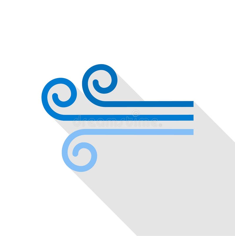 Wind icon, flat style stock vector. Illustration of nature - 115308127