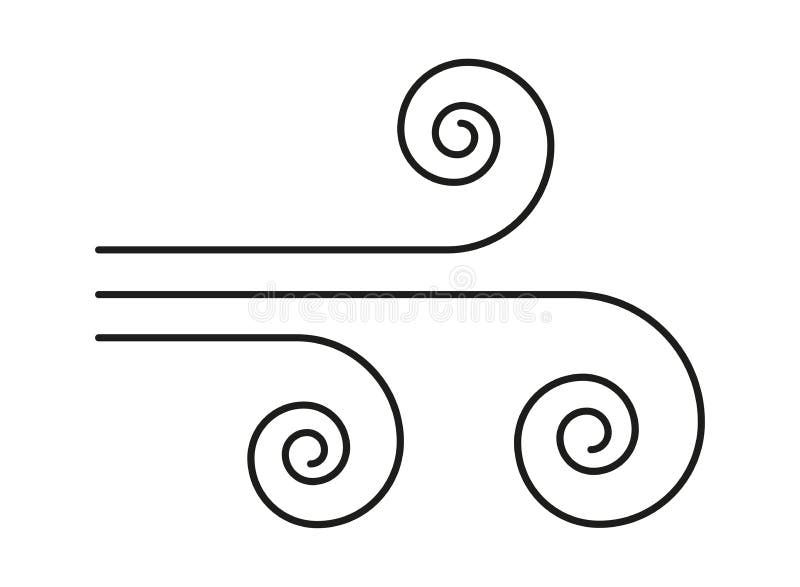 Wind Icon Isolated. Wave Swirl Weather Vector Symbol Stock Illustration ...