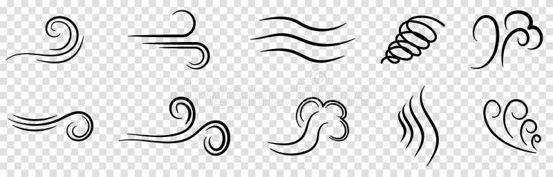 Wind icon set stock vector. Illustration of flowing - 264014941