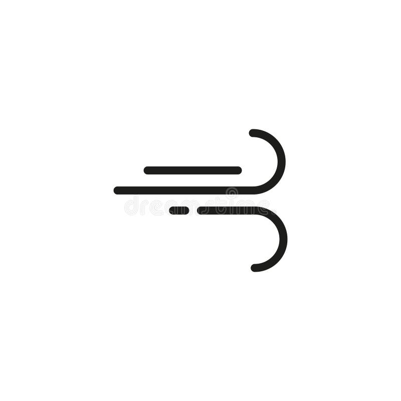 The Wind Icon. Simple Linear Vector Illustration on a White Background ...