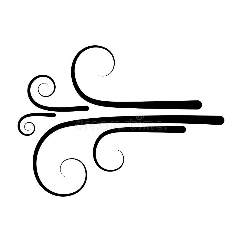 Wind Icon Vector, Blow, Blast Design Isolated on White Stock Vector ...