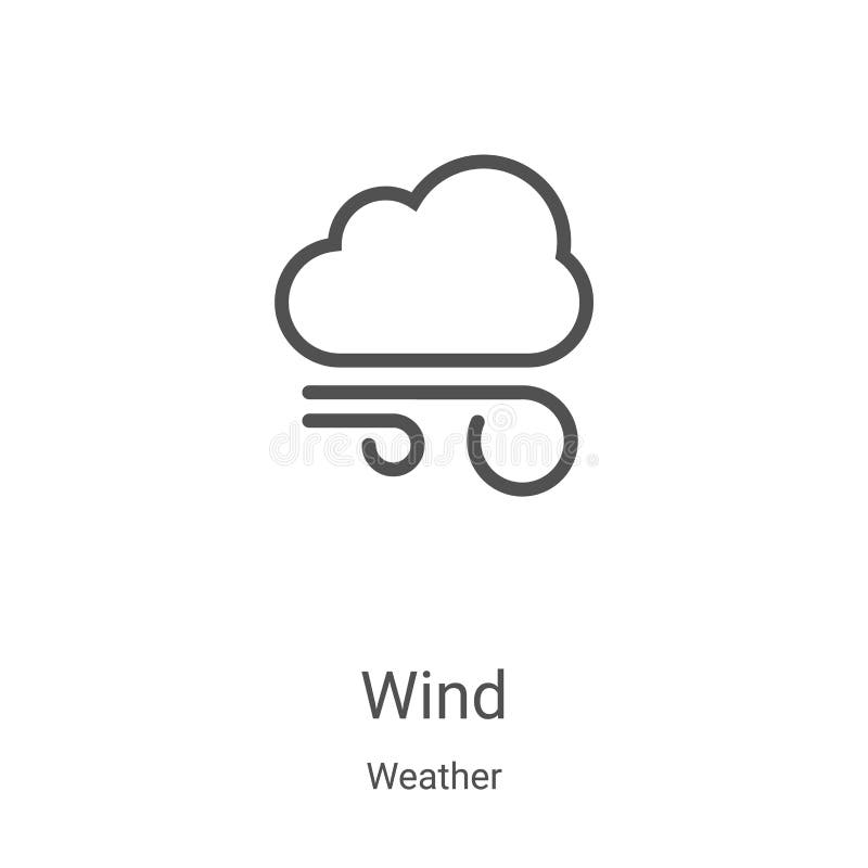 Wind Icon Vector from Miscellaneous Collection. Thin Line Wind Outline ...