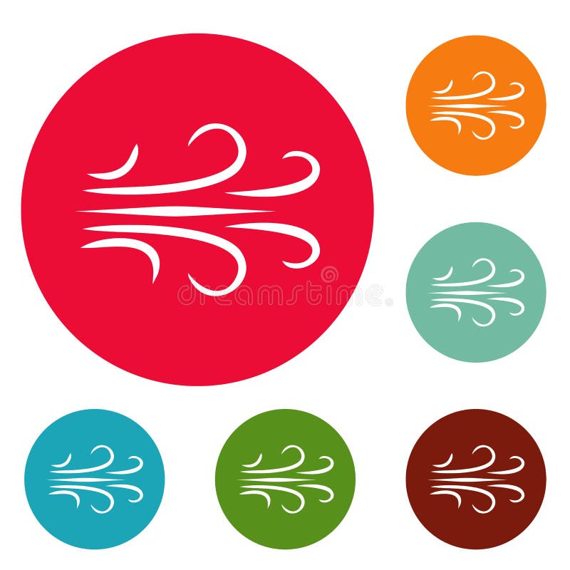 Wind Icons Circle Set Vector Stock Vector - Illustration of cool ...