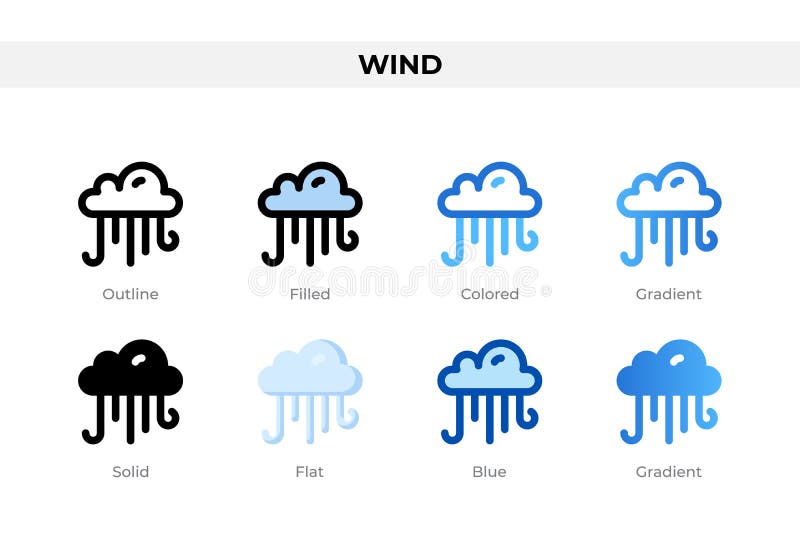 Wind Icons in Different Style. Wind Icons Set. Holiday Symbol ...