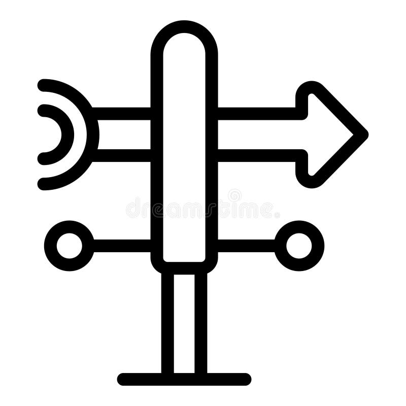 Wind Indicator Arrow Icon Outline Vector. Spinner Device Stock ...