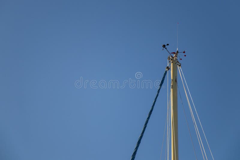 Wind Indicator Mounted on Top of a Sailboat Mast. Wind Direction and ...