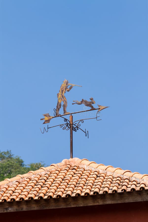 Wind indicator on roof stock image. Image of roof, direction - 47796899