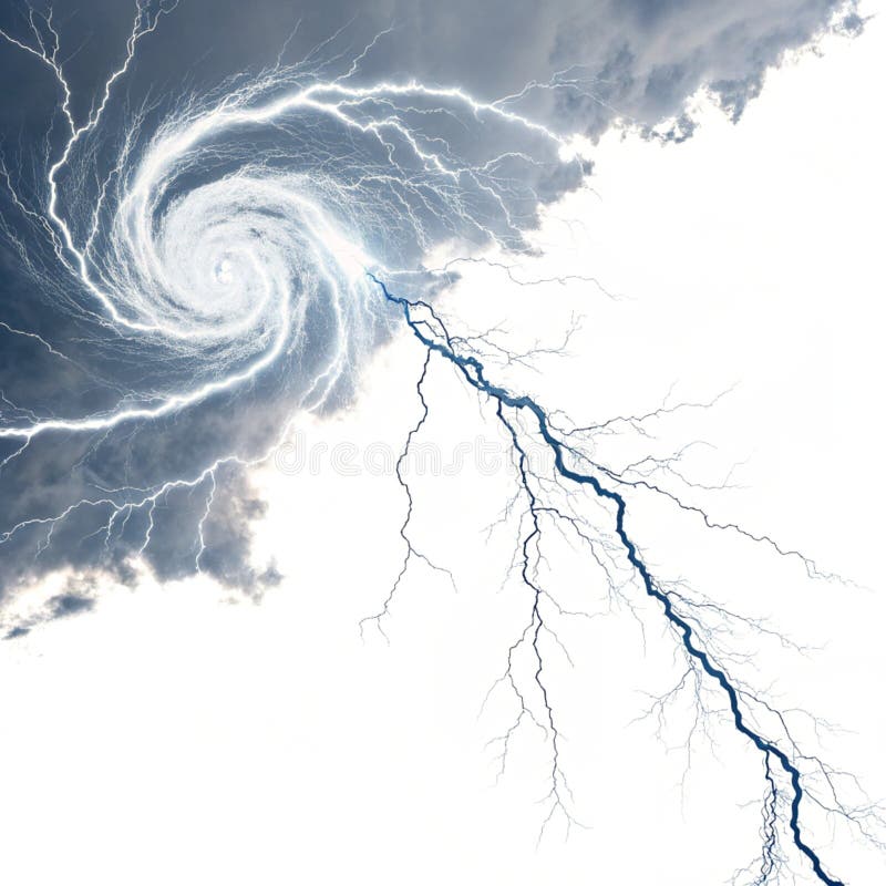 Wind Lightning Weather Isolated on White Background Stock Illustration ...