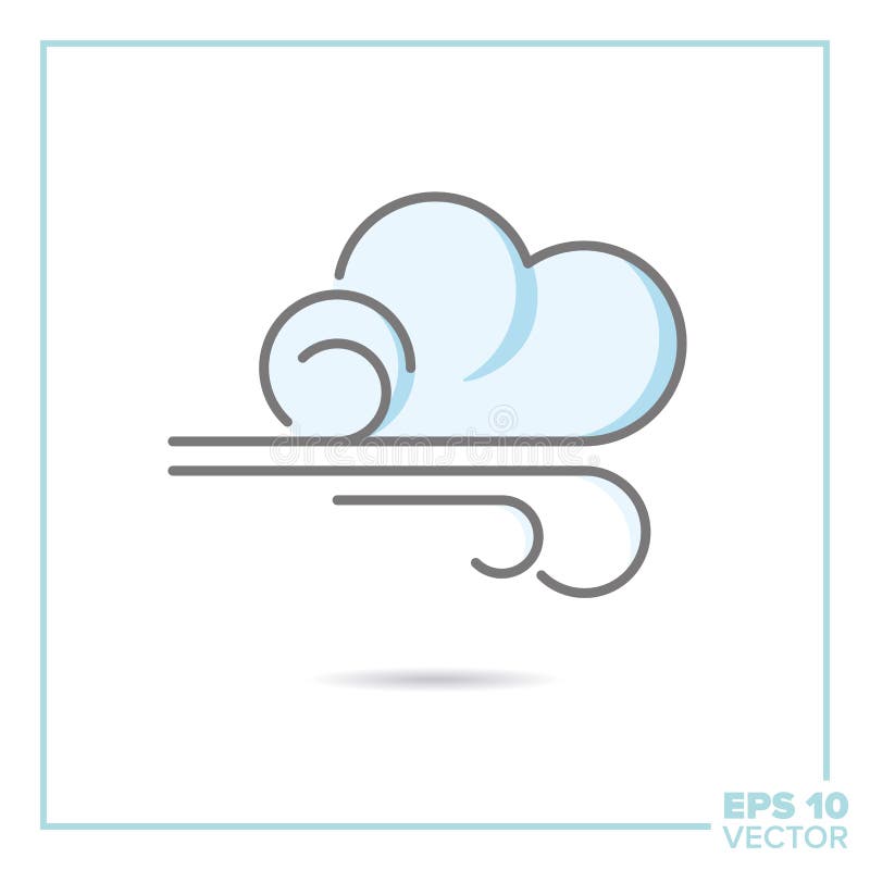 Wind Line Icon with Pastel Color Fill Stock Vector - Illustration of ...