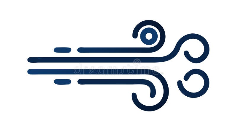 Wind Lines Air Flow Breeze Weather Element Icon, Vector Design ...