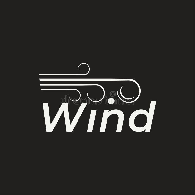 Wind Logo Concept on Black Design Background Stock Illustration ...