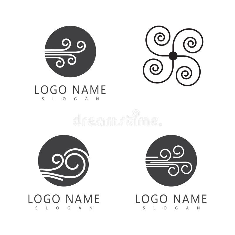 Wind Logo Vector Symbol Design Stock Vector - Illustration of doodle ...