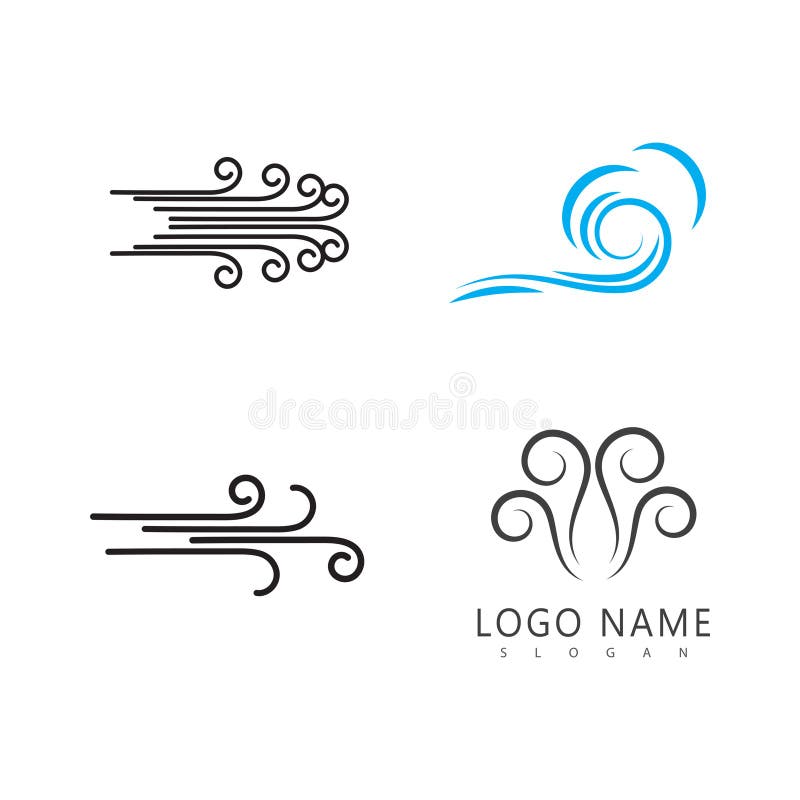 Wind Logo Vector Symbol Design Stock Vector - Illustration of design ...