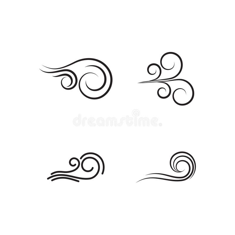 Wind Logo Vector Symbol Design Stock Vector - Illustration of blowing ...
