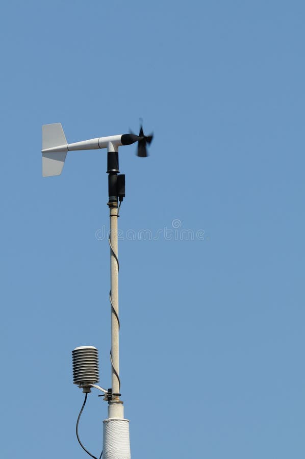 Anemometer Measuring Wind Speed and Direction Stock Photo - Image of ...