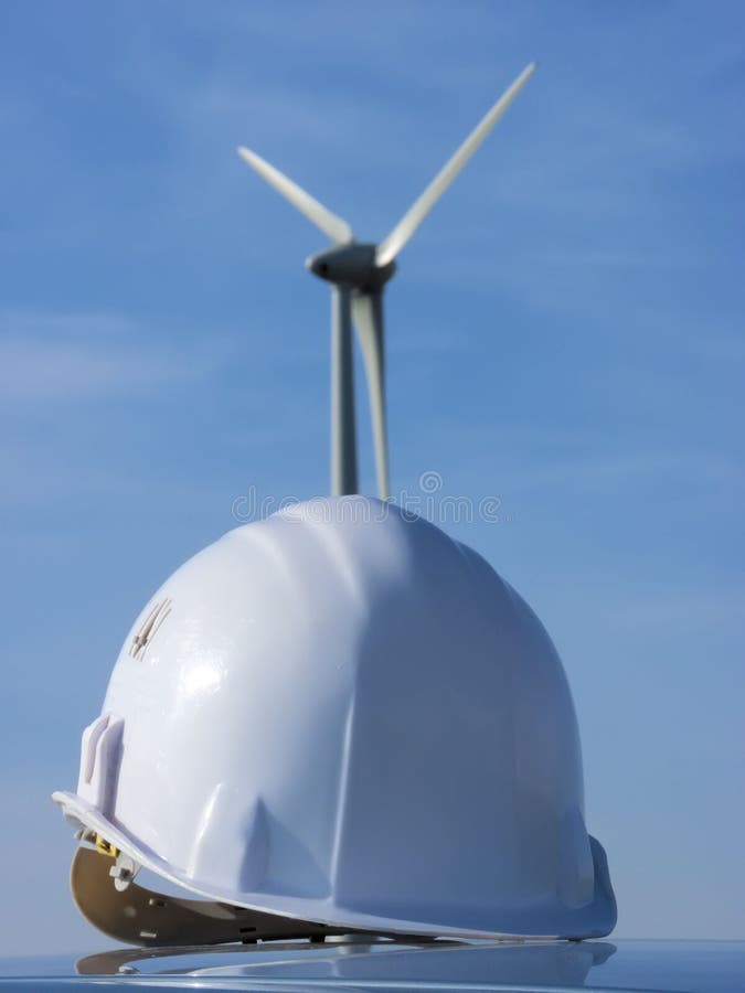 Wind mil and helmet stock photo. Image of construction - 19017736