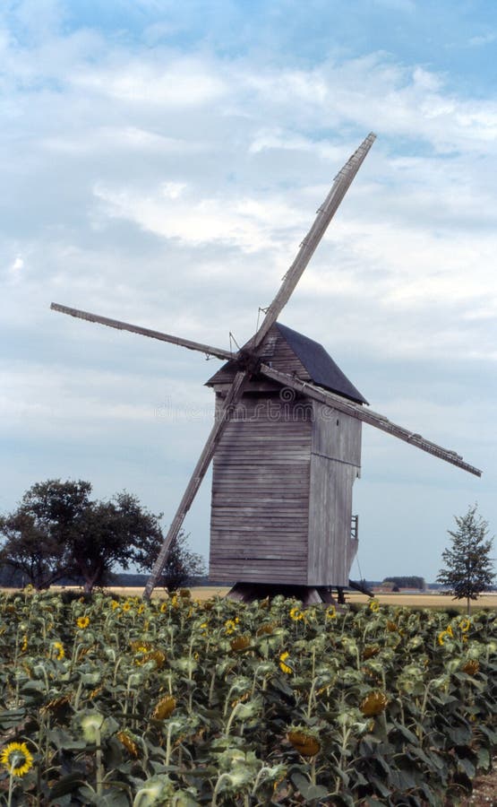 Wind mill stock image. Image of rural, wind, touraine, field - 653709