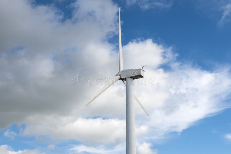 Wind Mill Against Blue Sky with Clouds for Energy Production Stock ...