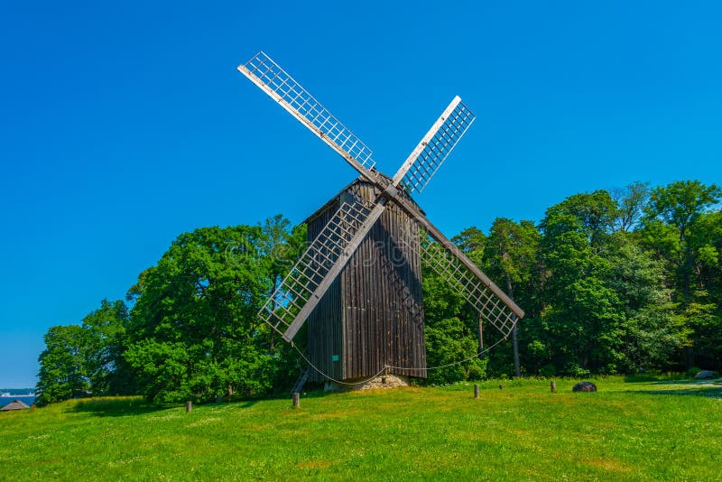 Wind Mill at the Estonian Open Air Museum in Tallin Stock Photo - Image ...