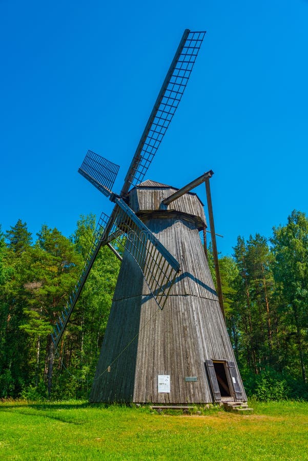 Wind Mill at the Estonian Open Air Museum in Tallin Stock Photo - Image ...