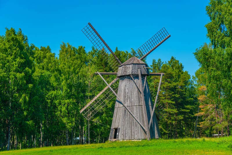 Wind Mill at the Estonian Open Air Museum in Tallin Stock Photo - Image ...