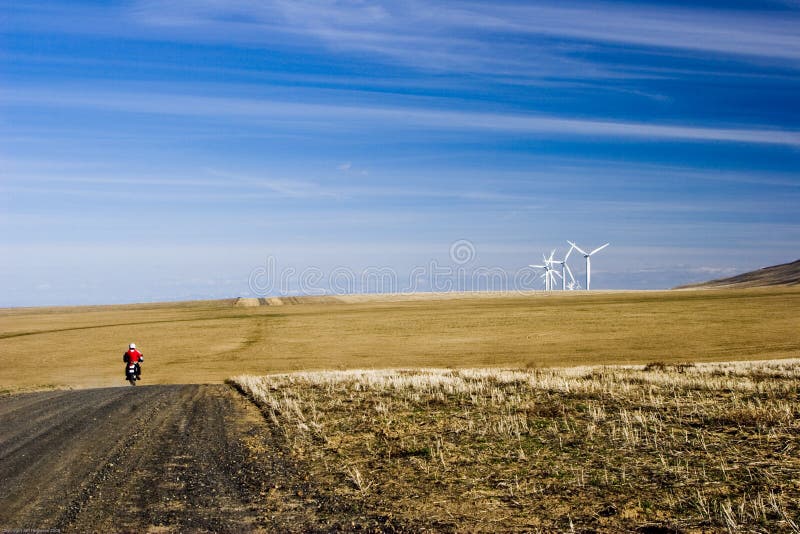 Motorcycle Rider Wind Turbine Stock Photos - Free & Royalty-Free Stock ...