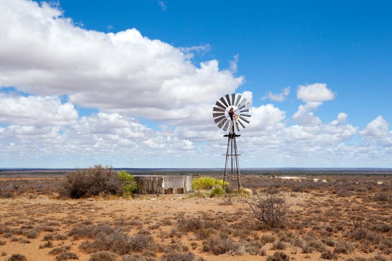 Windmill in Green Crops Southern Australia Stock Photo - Image of farm ...