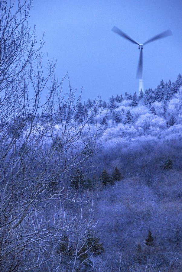 Wind Mill on a Vermont Mountain Top Stock Image - Image of mountain ...