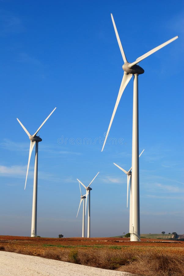 Wind Mills in Front of the Sun Stock Image - Image of natural ...