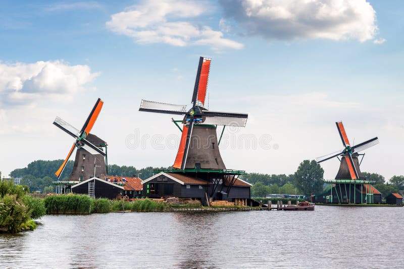 Wind mills in Holland stock image. Image of european - 190369853