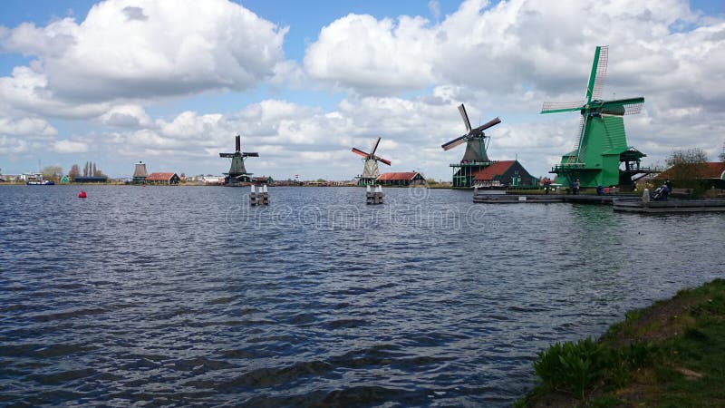 Wind mills stock photo. Image of water, wind, netherlands - 144501446