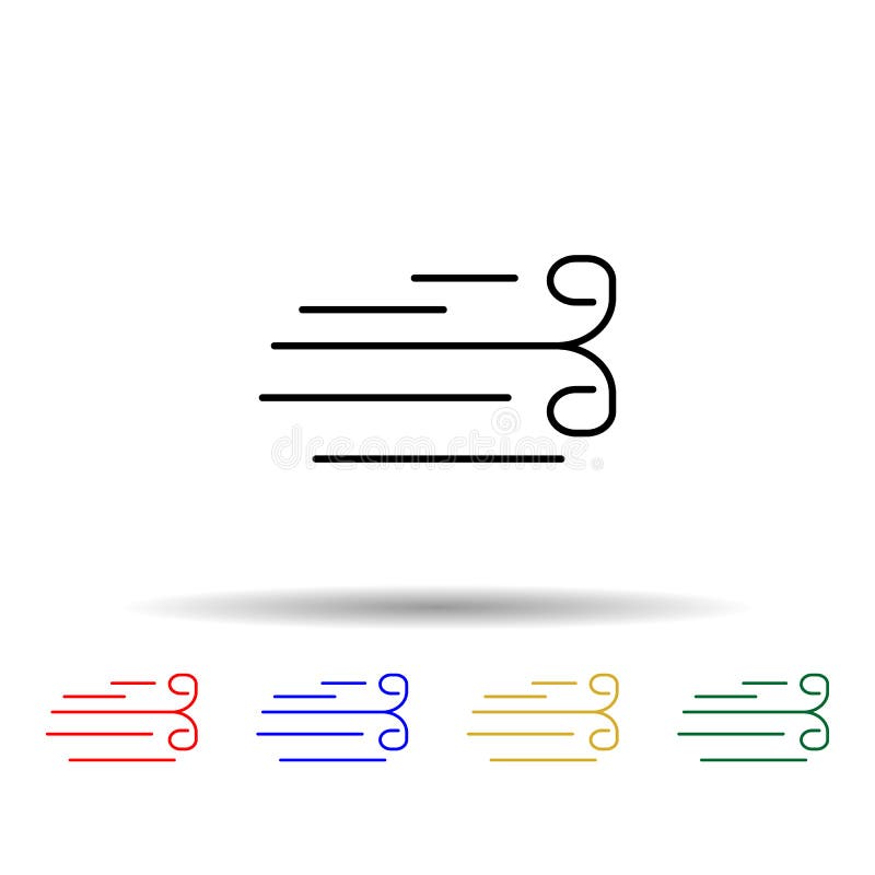 Wind Multi Color Style Icon Simple Thin Line Outline Vector Of Web Icons For Ui And Ux