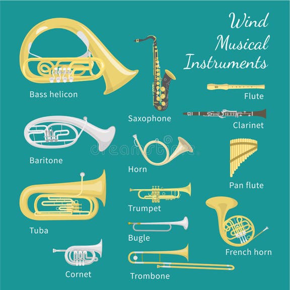 Wind Musical Instruments stock vector. Illustration of music - 40778702