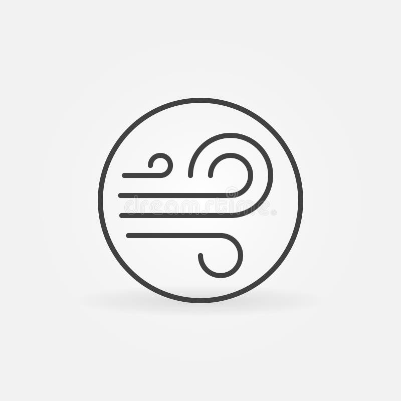 Wind Outline Vector Concept Round Simple Icon Stock Vector ...
