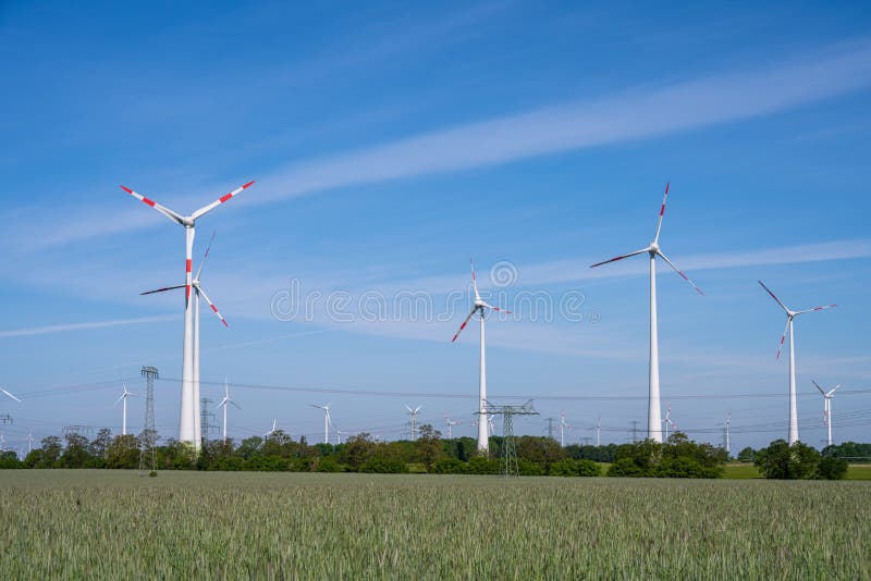 Wind park in a rural area stock photo. Image of electric - 206446820
