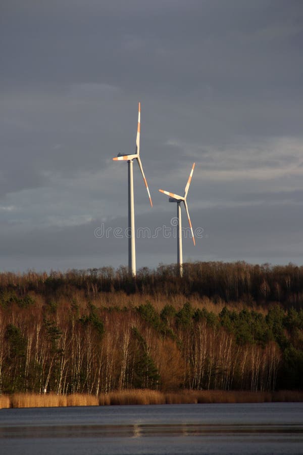 A wind park stock image. Image of landscape, forest - 107523263