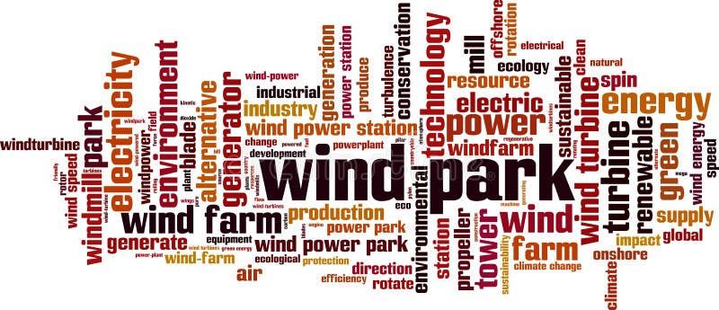Wind farm word cloud stock vector. Illustration of generate - 173450562