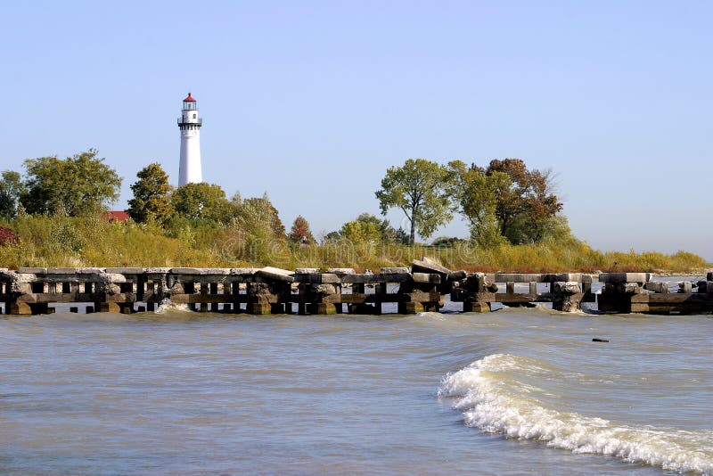 Wind Point Light 602908 stock photo. Image of waves - 185267902
