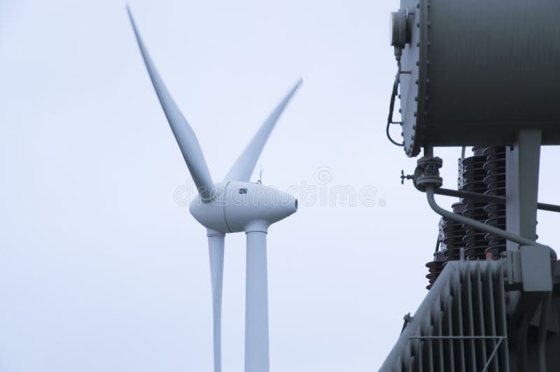 Wind Power Collection Station Stock Photo - Image of harness, green ...