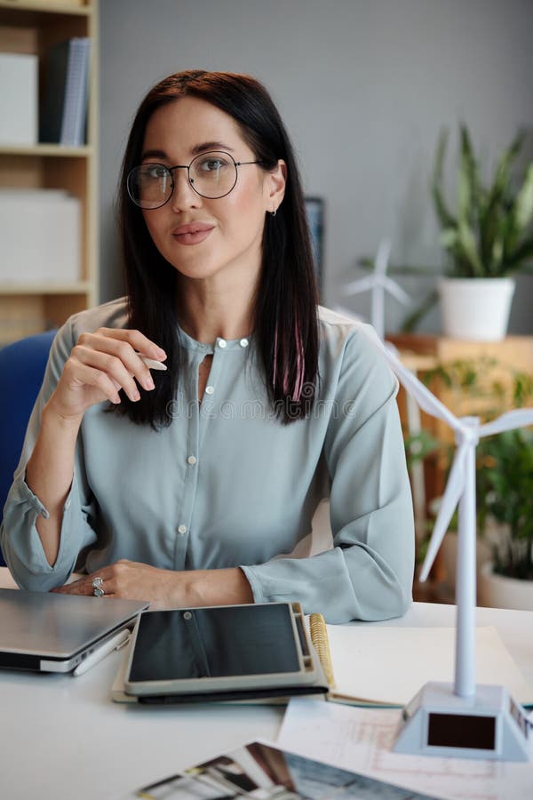Wind Power Company Manager stock photo. Image of positive - 277551532