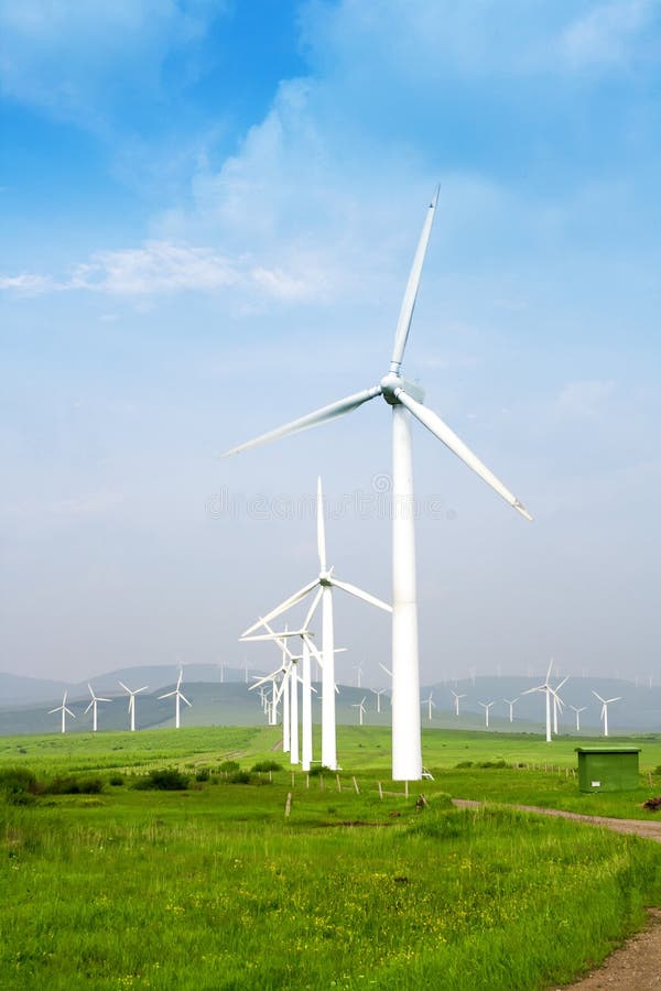 Wind power generation stock photo. Image of clouds, generator - 31977586