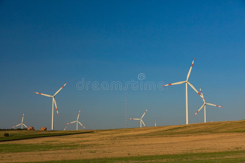 Wind Power Generation in Southern Italy Stock Image - Image of grass ...