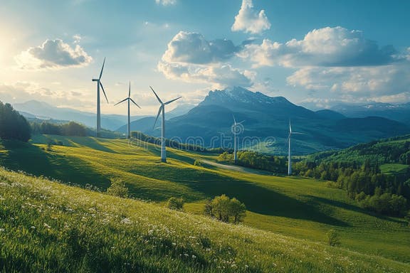 Wind Power Generation Using Wind Turbines, Clean Technology, Renewable ...