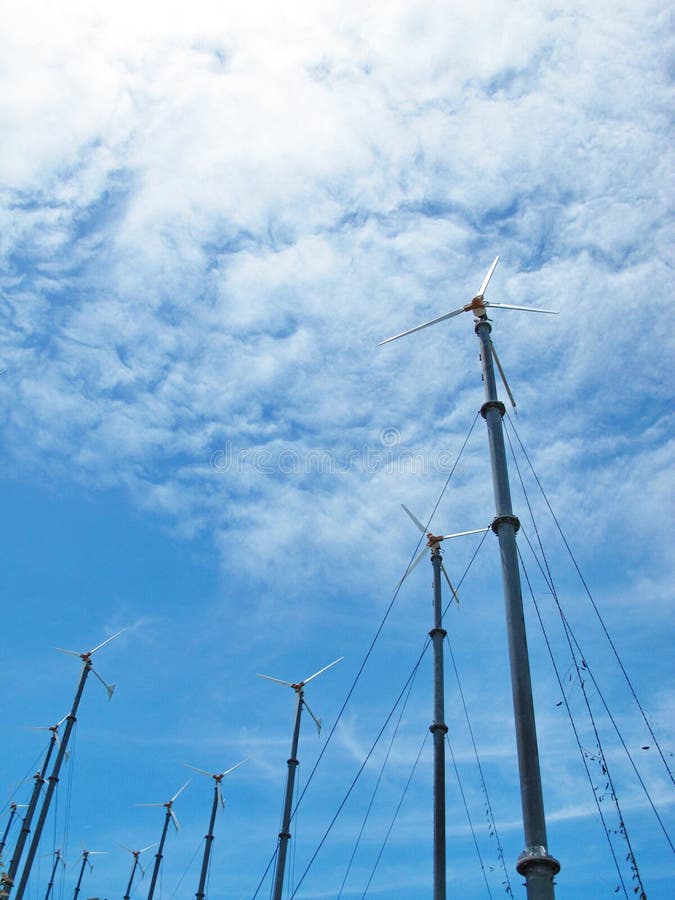 Wind Power on Island High Landmark Stock Image - Image of environmental ...