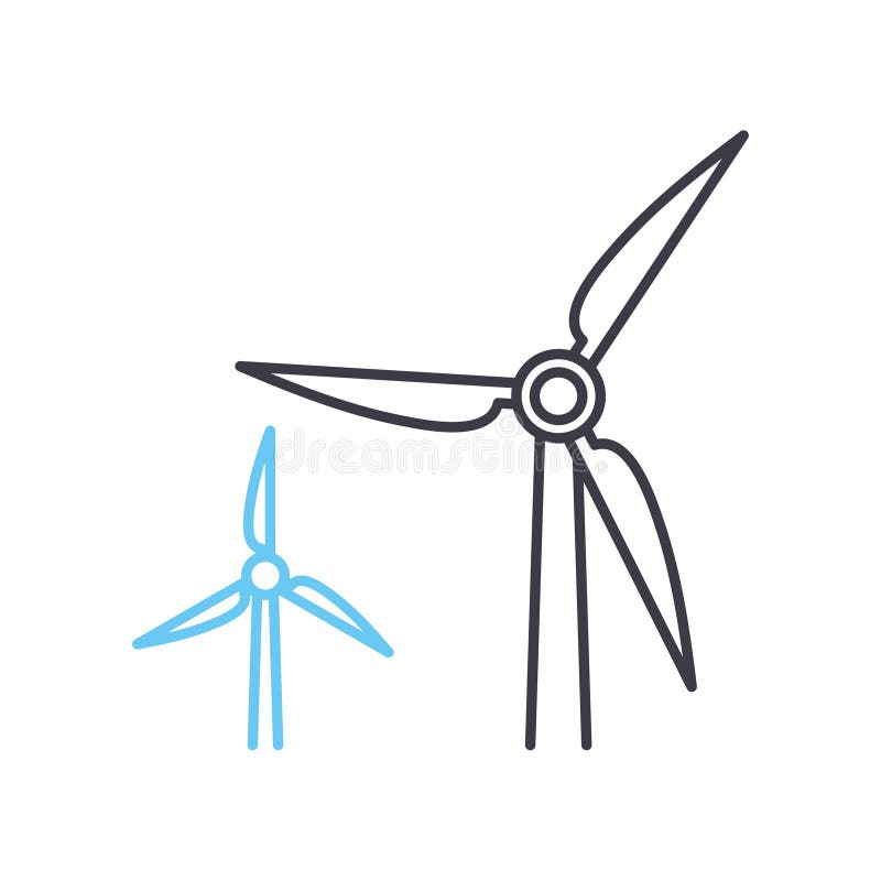 Wind Power Line Icon, Outline Symbol, Vector Illustration, Concept Sign ... Wind Power Line Icon, Outline Symbol, Vector Illustration, Concept Sign ...