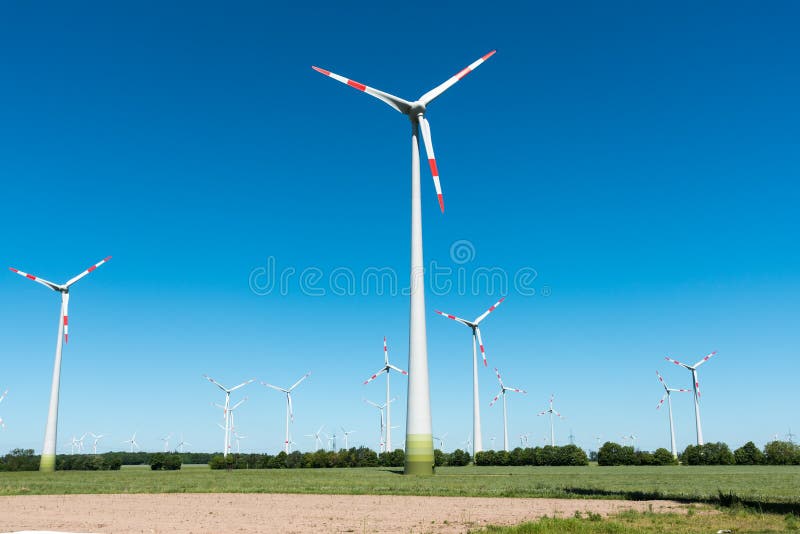 Wind Power Plant in the Fields in Germany Stock Image - Image of field ...