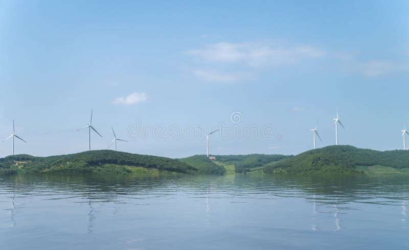 Wind Power Plants on the Hills. Stock Image - Image of farm ...