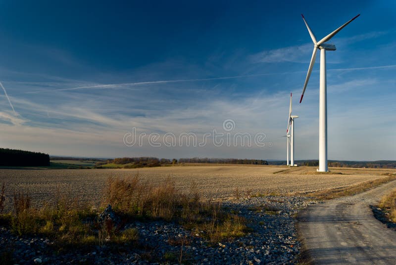 Wind power plants scene stock image. Image of outdoor - 18468567