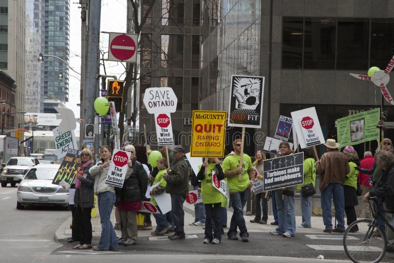 Wind Power Protest in Toronto Editorial Stock Image - Image of ...
