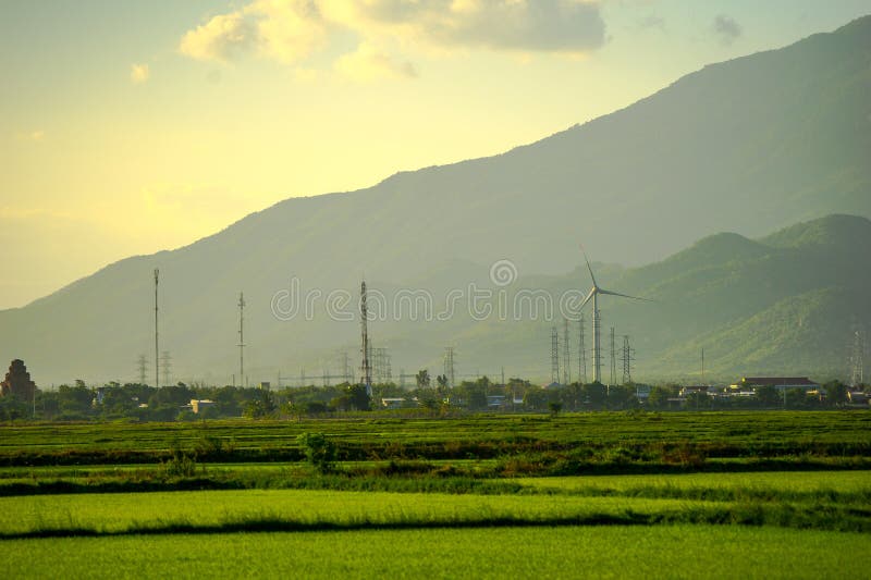 Wind Power Pylons are Being Built on the Rice Fields of Phan Rang Ninh ...